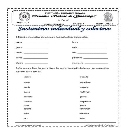 sustantivo individual colectivo | PDF