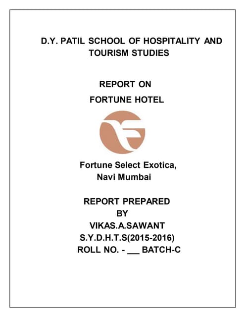 Jw marriott, pune | PPTX | Hospitality Industry | Industries