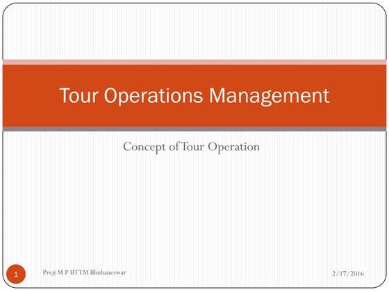 Tour Operations Management | PPT