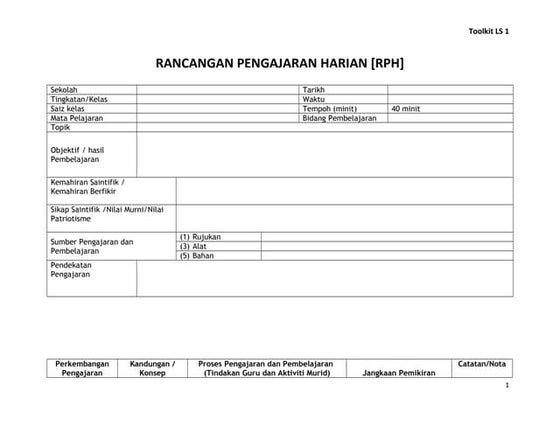 Tool kit ls 1 template rph | DOC