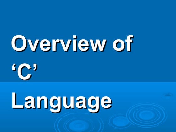 C Programming Unit 1 Pptx Programming Languages Computing