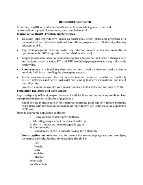 Reproductive health- class 12 cbse | PPTX | Infertility | Reproductive ...