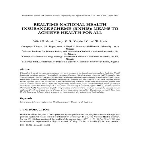 Transforming the Kenya Health Information System (KHIS) to an Early ...