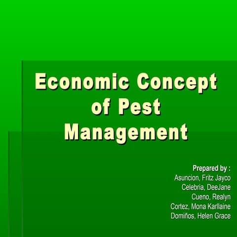 Economic Concept of Pest Management | PPT