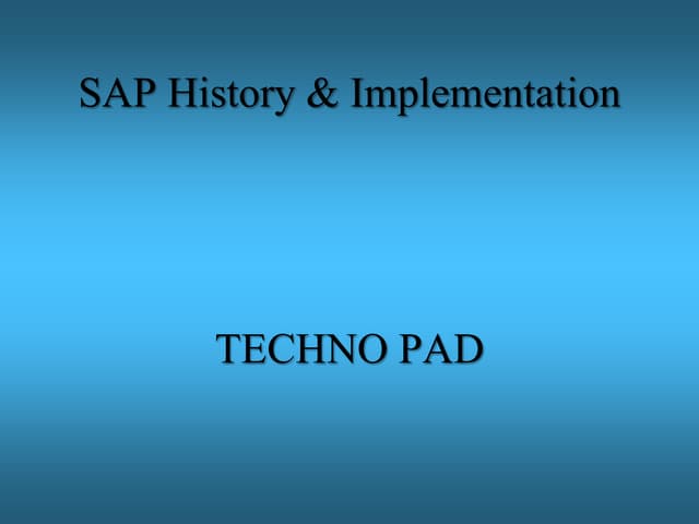History and Evolution of ERP & SAP | PPT