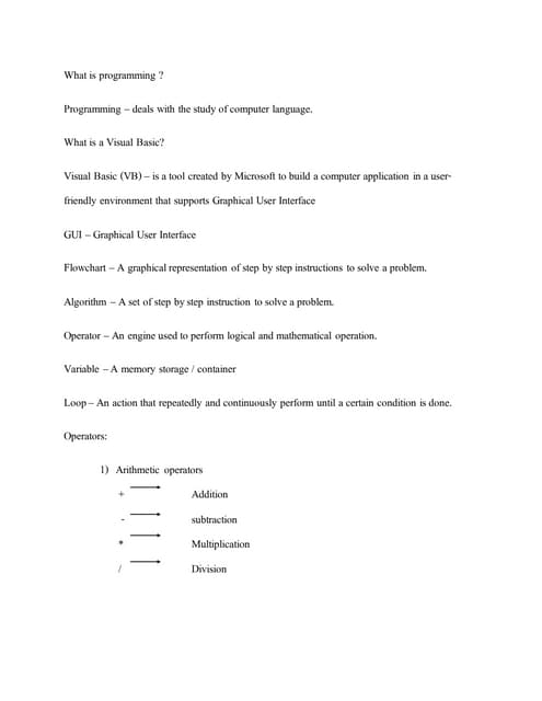 Introduction to programming | PDF