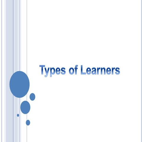 Types of Learners , characteristics, way of learning | PPTX