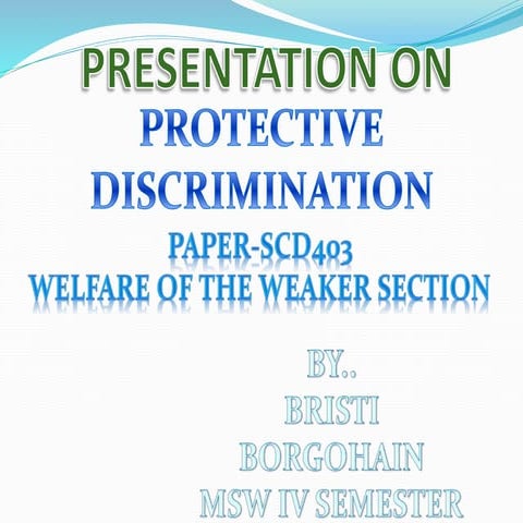 Presentation on protective discrimination | PPTX