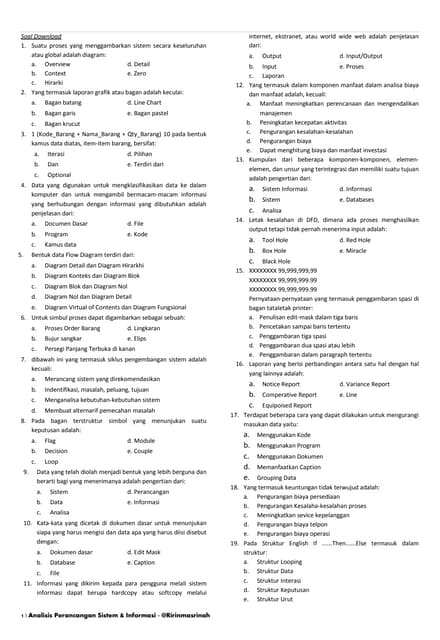 soal UTS Metode Penelitian BSI | PDF