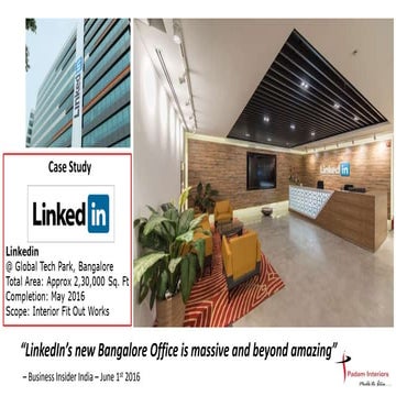 linkedin - Bangalore Office - case study | PPTX