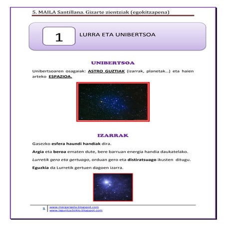 1. unibertsoa eta lurra | PDF