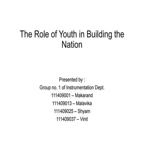 Role of Youth in Building the Nation | PPTX