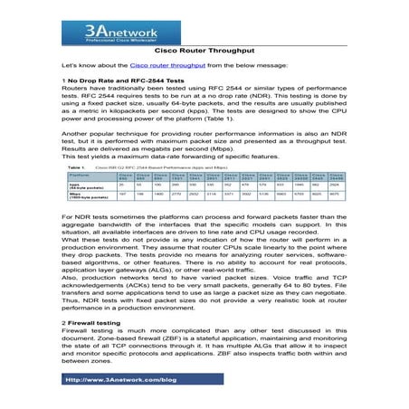 Cisco Router Throughput Doc Computer Networking Computing