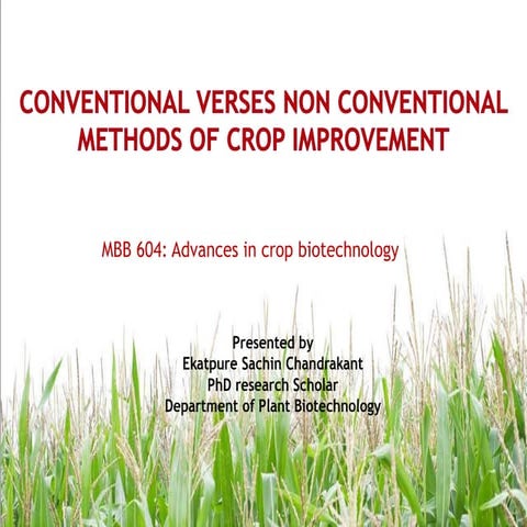 Conventional and non conventional methods of crop improvement | PPTX