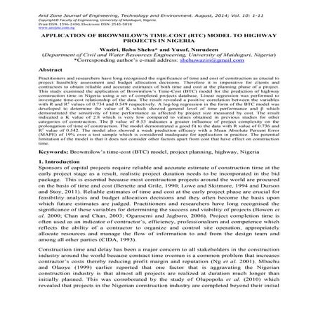 Time-Cost Trade-Off Analysis in a Construction Project Problem: Case ...