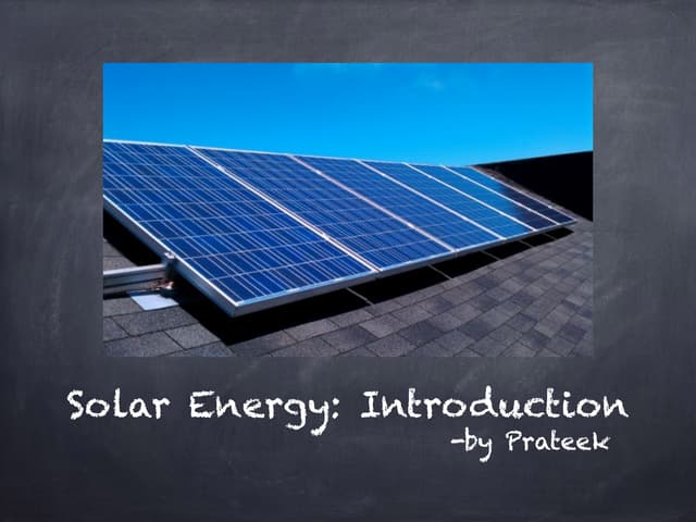 Solar Energy presentation ppt | PPTX