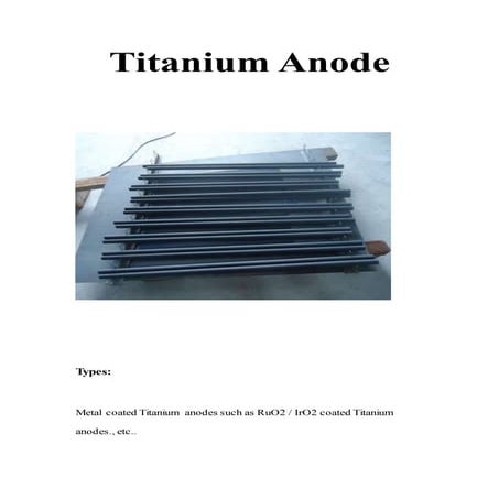 Titanium Anode Introduction | DOCX | Chemistry | Science