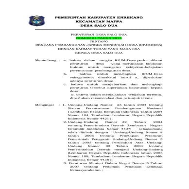 Perdes RPJMDes | DOC