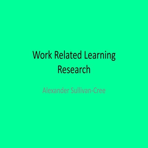 Work Related Learning Research | PPT