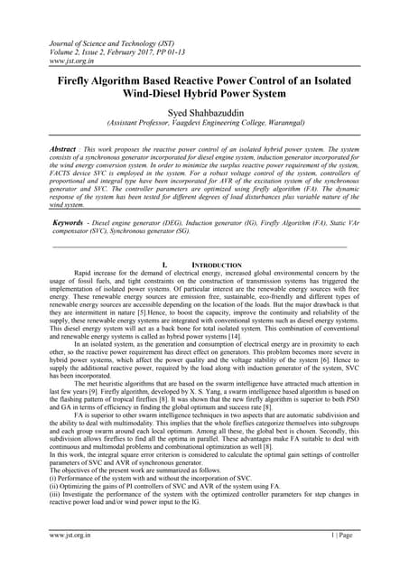 1firefly Algorithm Based Reactive Power Control Of An Isolated Wind Diesel Hybrid Power System 0804