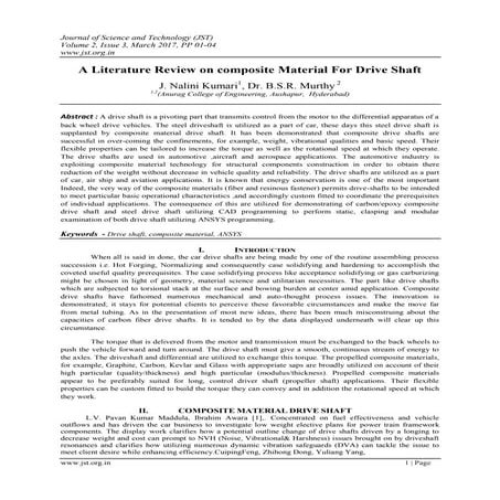 1.a literature review on composite material for drive shaft | PDF