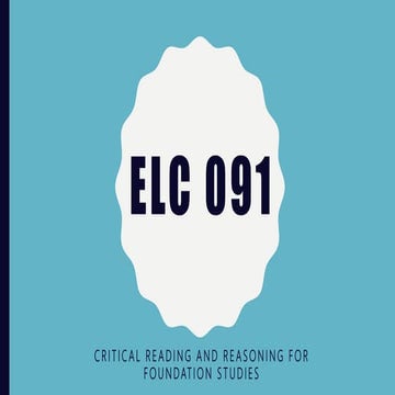 ELC 091 - Overview | PPT