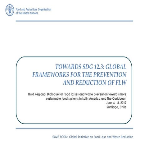Towards SDG 12.3: Global frameworks for the prevention and reduction of ...