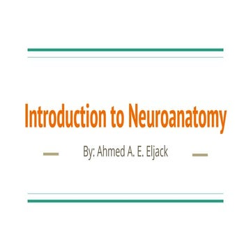 Neuroanatomy | 1. Introduction to Neuroanatomy | PDF