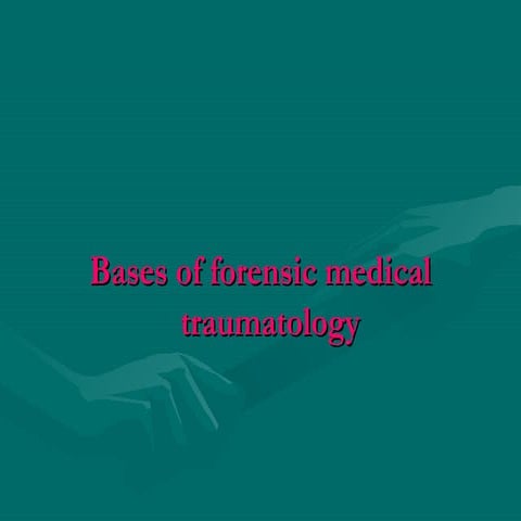 Bases of Forensic medical traumatology. Blunt objects | PPT