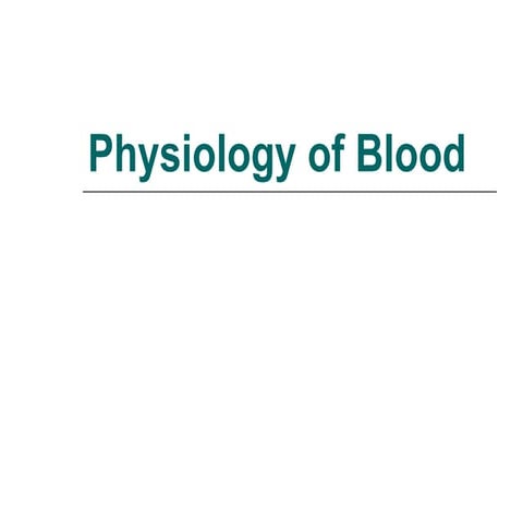 Anatomy & Physiology Lecture Notes - Blood | PPT