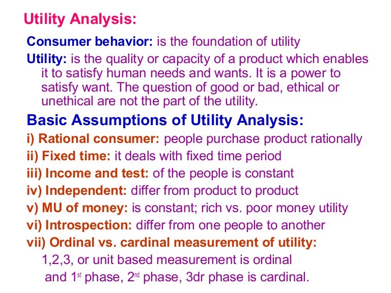 1. utility analysis