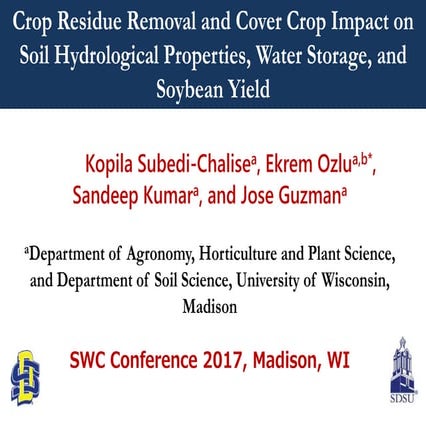 Crop Residue Removal and Cover Crop Impact | PPTX