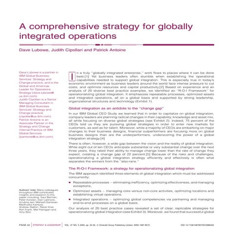 a comprehensive strategy for globally integrated operations | PDF