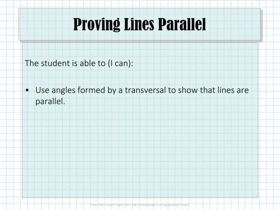 Obj. 12 Proving Lines Parallel | PPT
