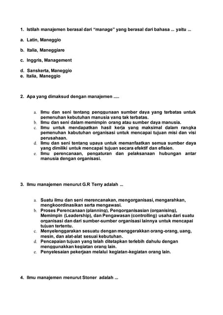 Contoh Soal dan Jawaban untuk MSDM | PDF