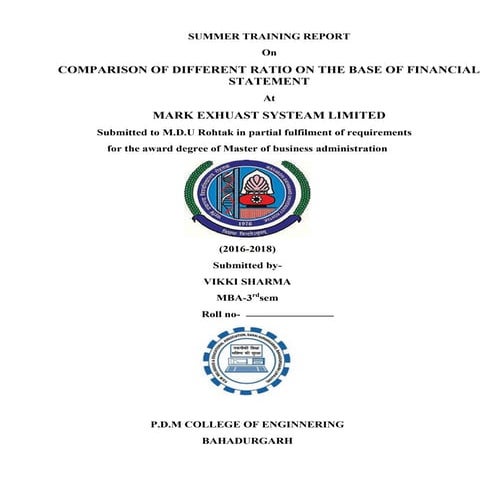 FORMAT OF SUMMER TRANING REPORT | PDF