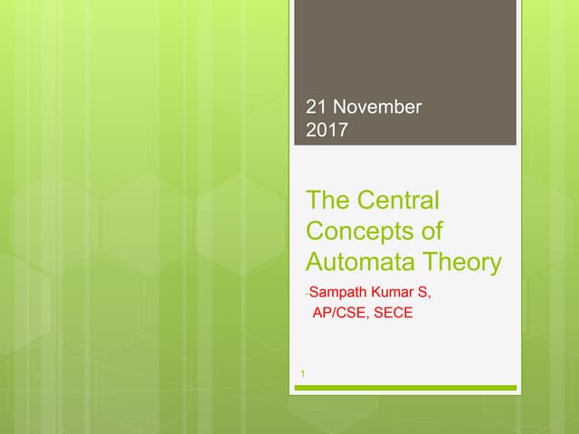 11 The Central Concepts Of Automata Theory Pptx Programming Languages Computing