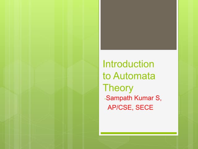 12 Introduction To Automata Theory Pptx Programming Languages Computing