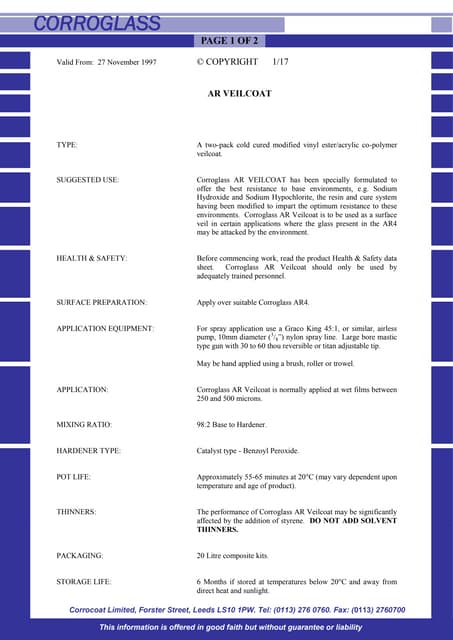 Corroglass 600 laminating resin | PDF | Chemistry | Science