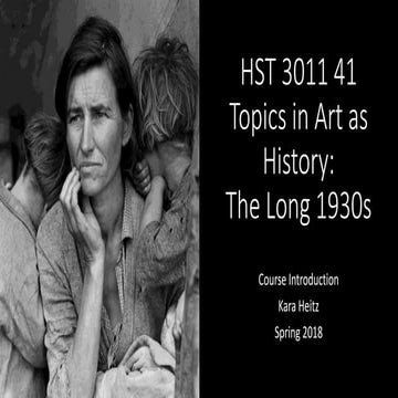 Course Introduction: 1930s America & Hollywood | PPT