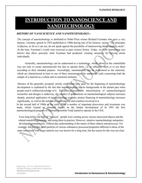 Nanoscience and Nanotechnology | PPTX