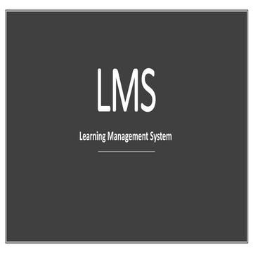 LMS ( Learning Management System) | PDF