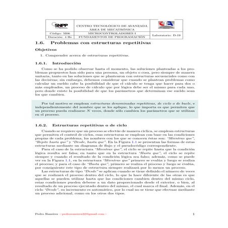 1.6 problemas con estructuras repetitivas | PDF