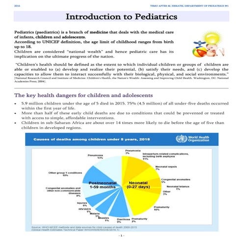 Introduction to pediatrics | PPTX
