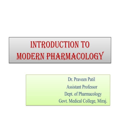 1. intro to pharmacology 1 | PDF
