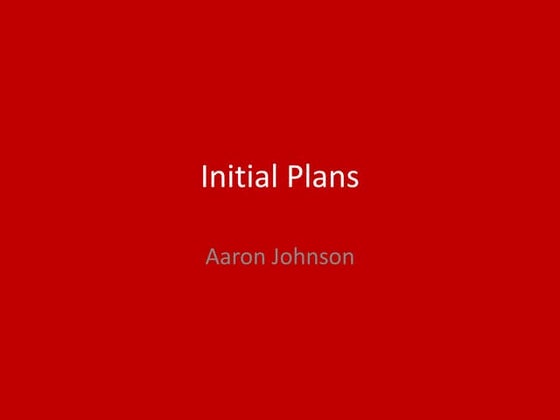 1. initial plans 1 | PPT