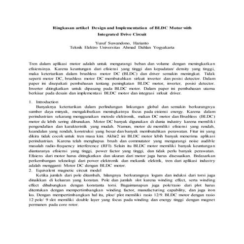 1. design and implementation of bldc motor with | DOCX
