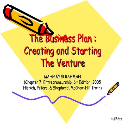 Entrepreneurship: Business planning Chapter Two | PPTX