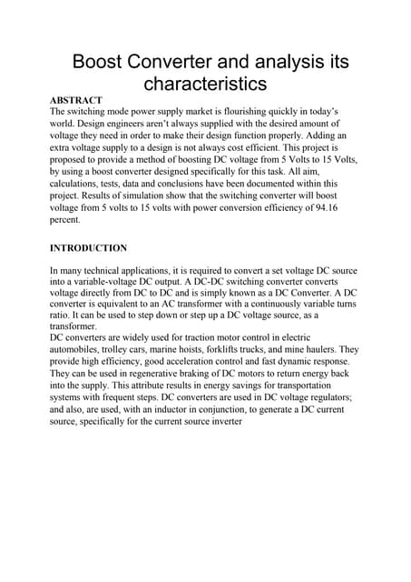 Boost converter | PPTX
