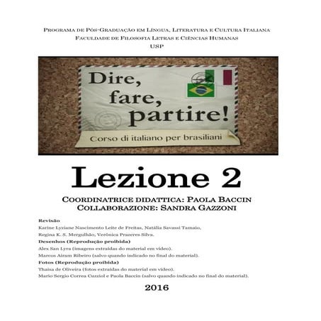 1.dire, fare, partire 2016 lezione 2 | PDF | Education